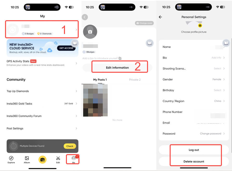How to log out/delete an Insta360 account? – Insta360EU